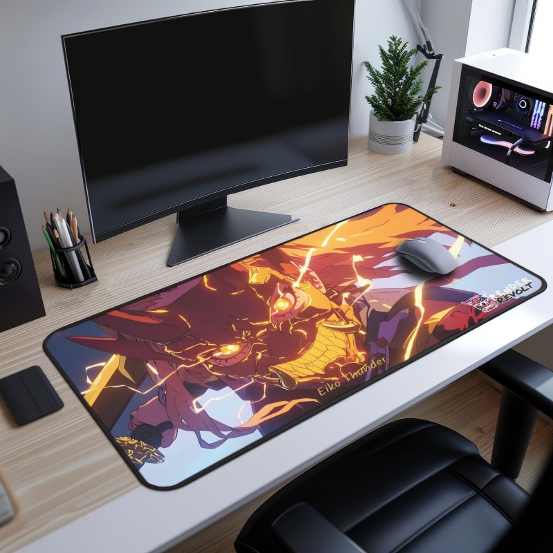 Sizzling Eiko Lightning Oni Desk Mat for Your Desktop